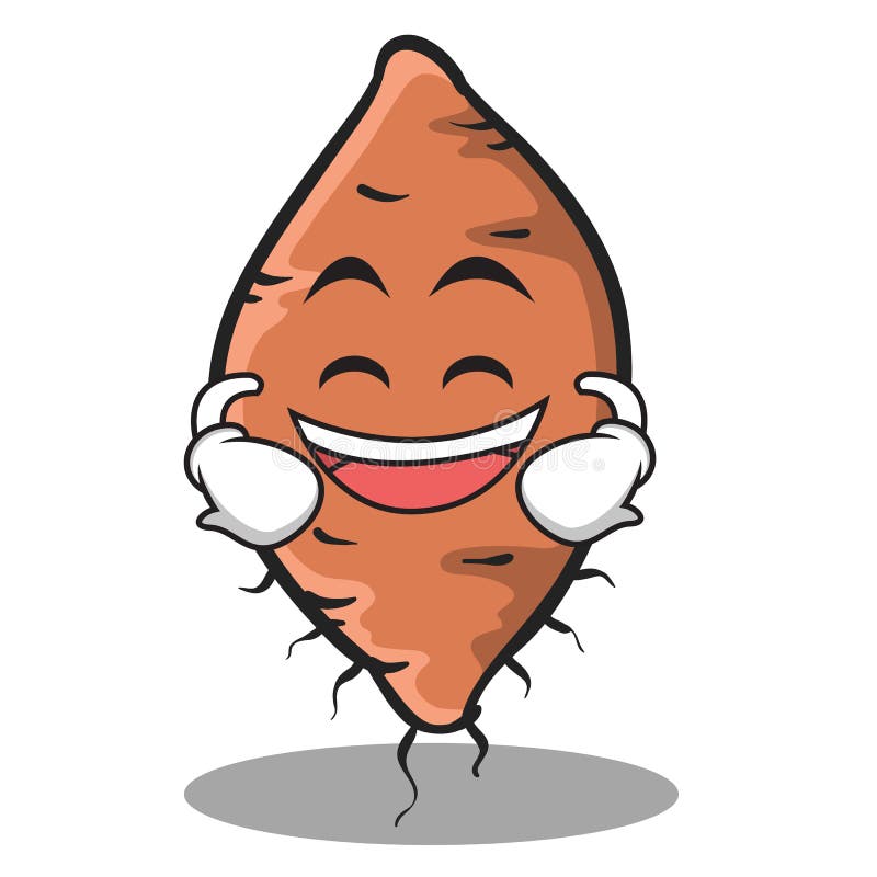 Laughing Face Yam Character Cartoon Style Stock Vector - Illustration ...