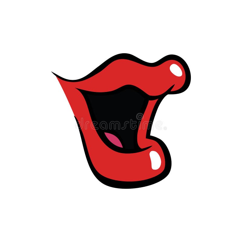 Laughing red lips stock vector. Illustration of laughing - 3099886