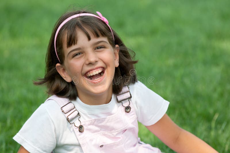 Laughing girl stock photo. Image of outdoor, field, single - 15614608