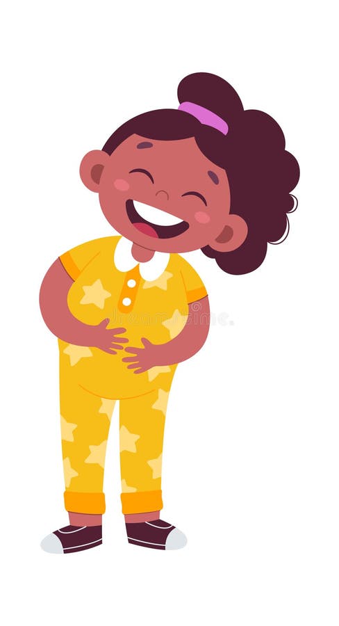 Laughing Girl Flat Icon Smiling Cute Emotions Stock Vector ...