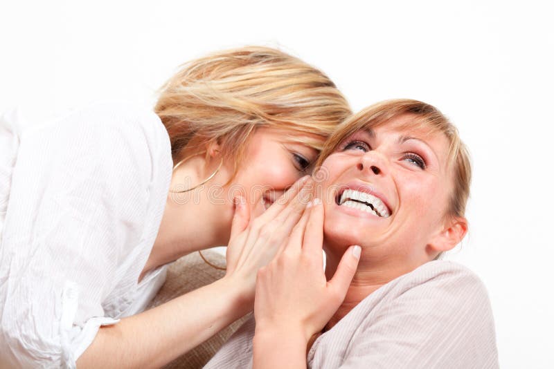 Laughing Girl Whispering Pose Stock Photos - Free & Royalty-Free Stock ...