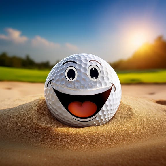 Laughing Golf Ball in a Sand Trap Stock Image - Image of sand, trap ...