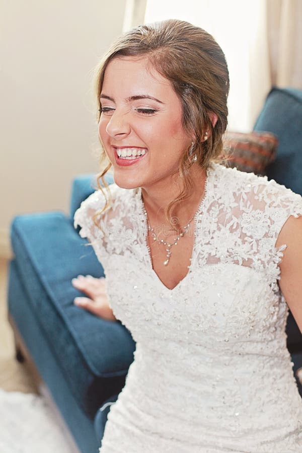 Laughing happy bride stock photo. Image of hair, joyous - 33665360