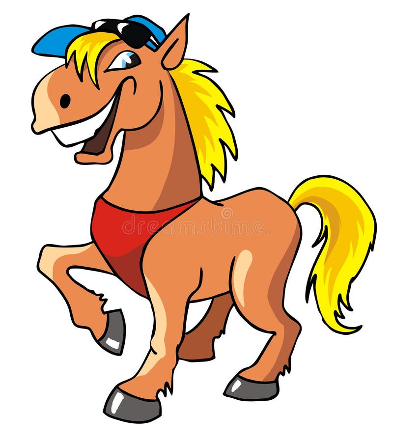 Laughing horse stock vector. Illustration of laugh, tail - 7071294