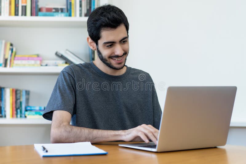 Laughing Israeli it Specialist at Work at Computer Stock Photo - Image ...