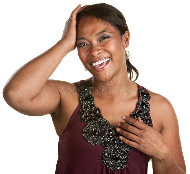 Laughing Lady Smacks Her Head Stock Image - Image of cheerful, blushing ...
