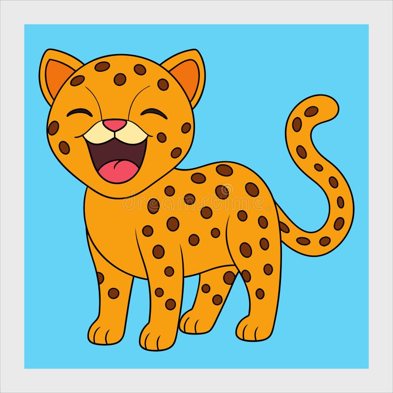 A Laughing Leopard Vector Illustration. Stock Illustration ...