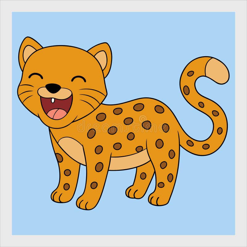 A Laughing Leopard Vector Illustration Stock Illustration ...