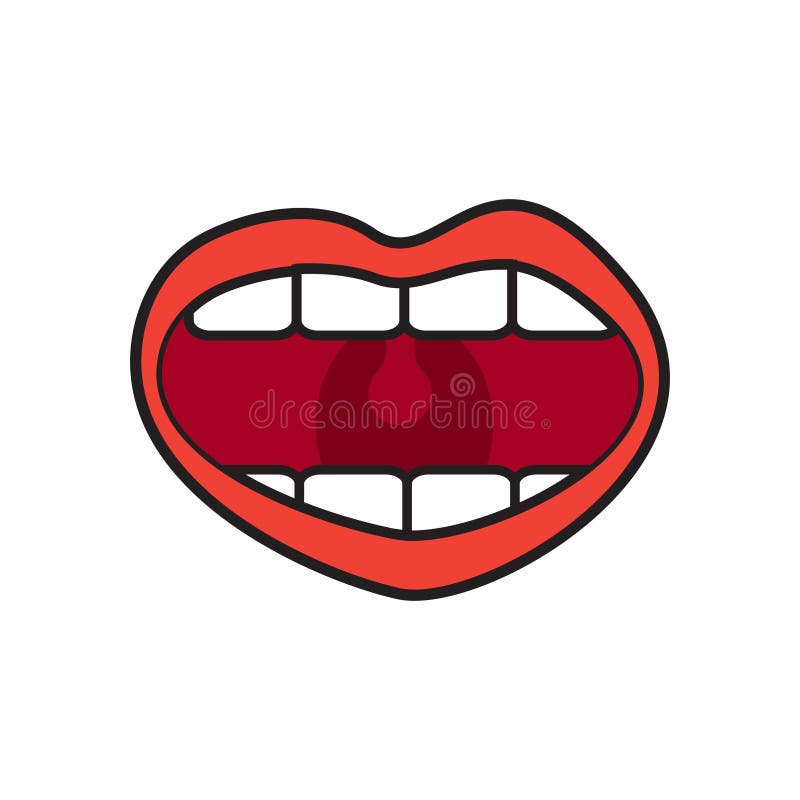 Laughing red lips stock vector. Illustration of laughing - 3099886