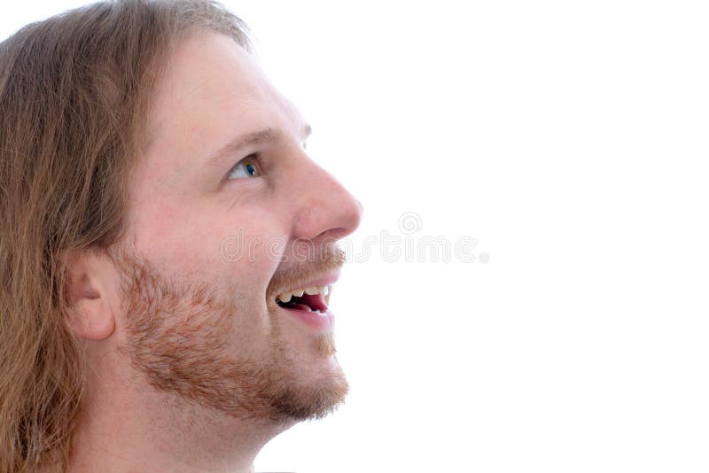 Laughing Long Haired Man Profile Stock Photos - Free & Royalty-Free ...