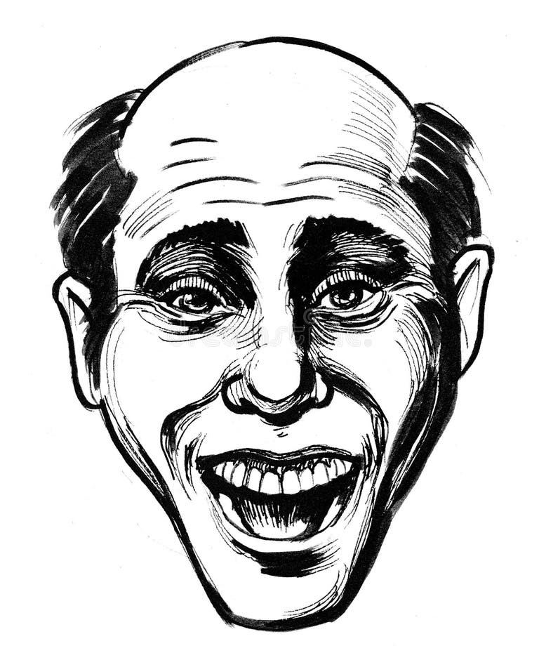 Portrait Smiling Bald Man Stock Illustrations – 329 Portrait Smiling ...