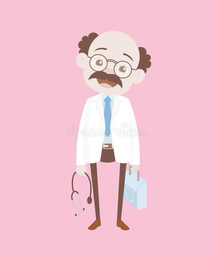 Laughing Old Bald Doctor Face Expression Vector Stock Vector ...