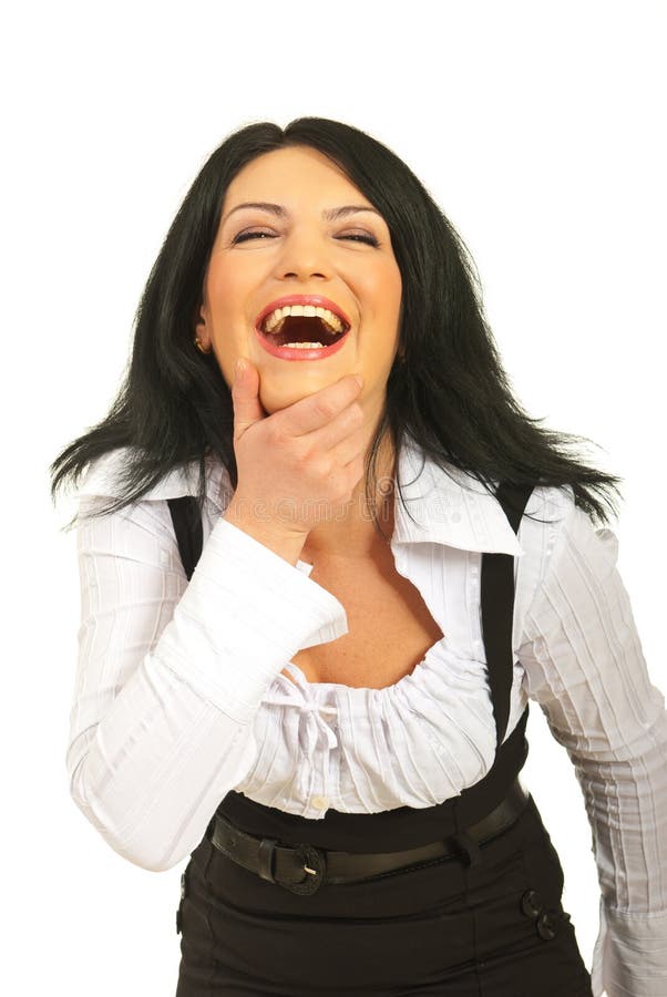 Laughing Out Loud Business Woman Stock Photo - Image of beautiful ...