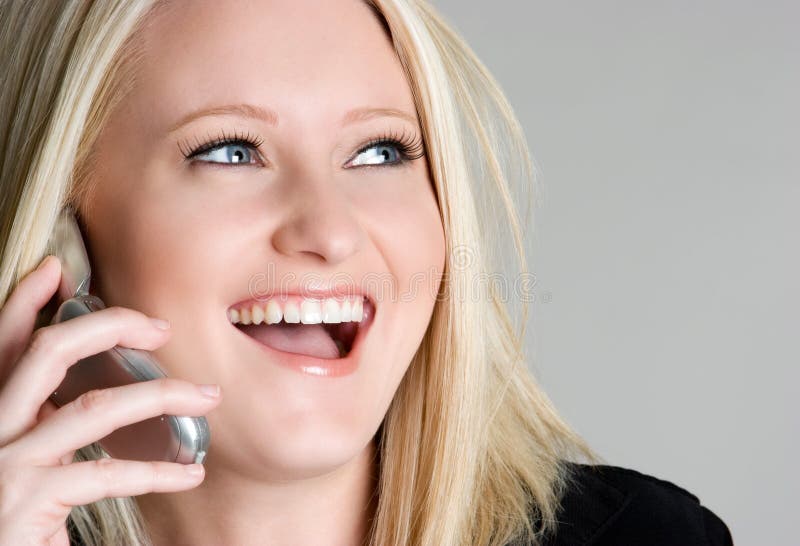 Laughing Phone Woman stock image. Image of copy, girls - 6040445