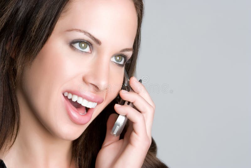Laughing Phone Woman stock image. Image of business, brunette - 9850091