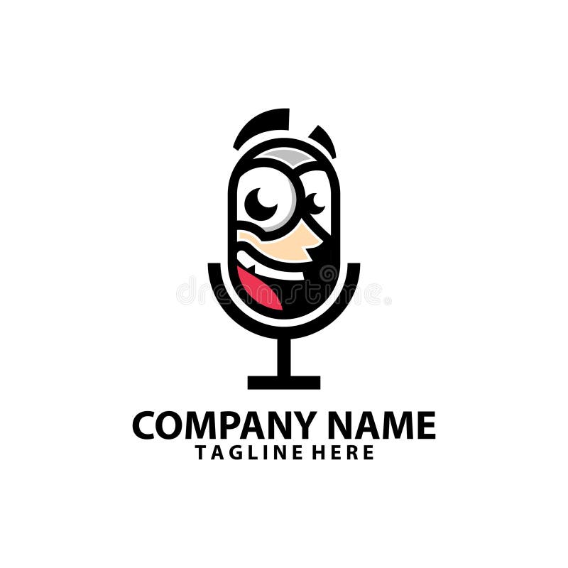 Laughing Podcast Logo Design Vector Stock Illustration - Illustration ...