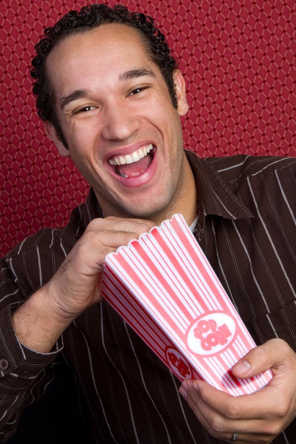 Laughing Popcorn Man stock photo. Image of food, joyful - 13689312