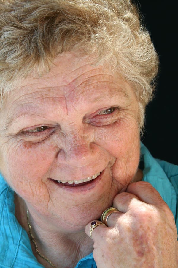 Laughing Senior Lady stock photo. Image of emotional, chuckle - 1717788