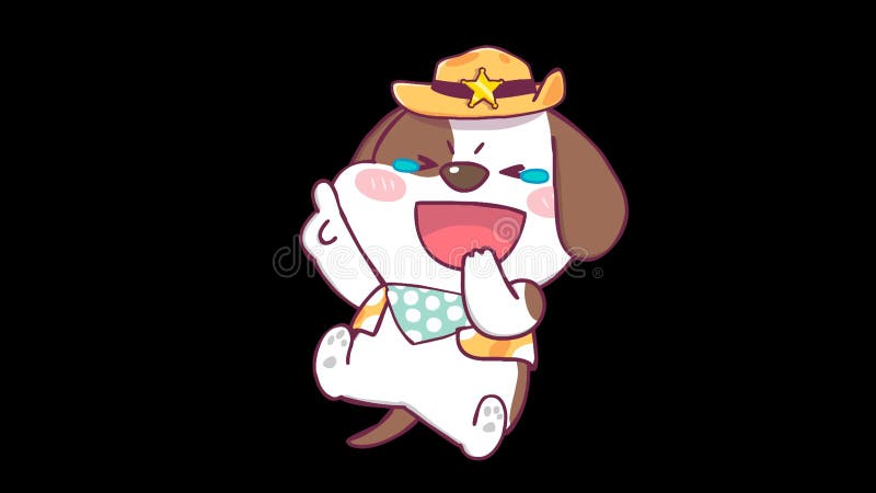 Laughing Sheriff Beagle Animation - Transparent Background Stock Video ...