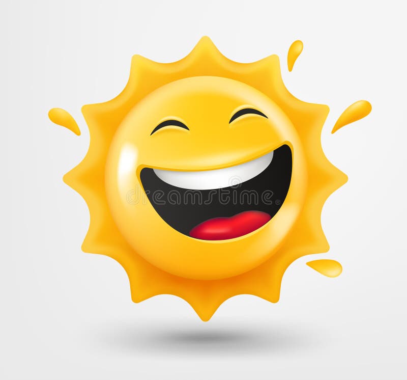 Laughing Sun Emoticon with Sunglasses. 3d Vector Emoji Isolated on ...