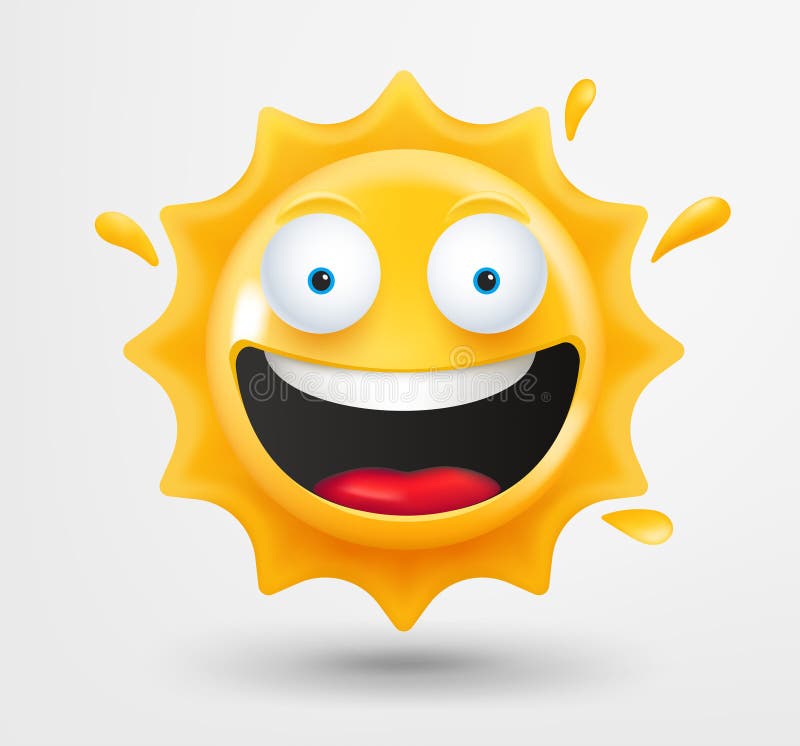 Laughing Sun Emoticon with Sunglasses. 3d Vector Emoji Isolated on ...