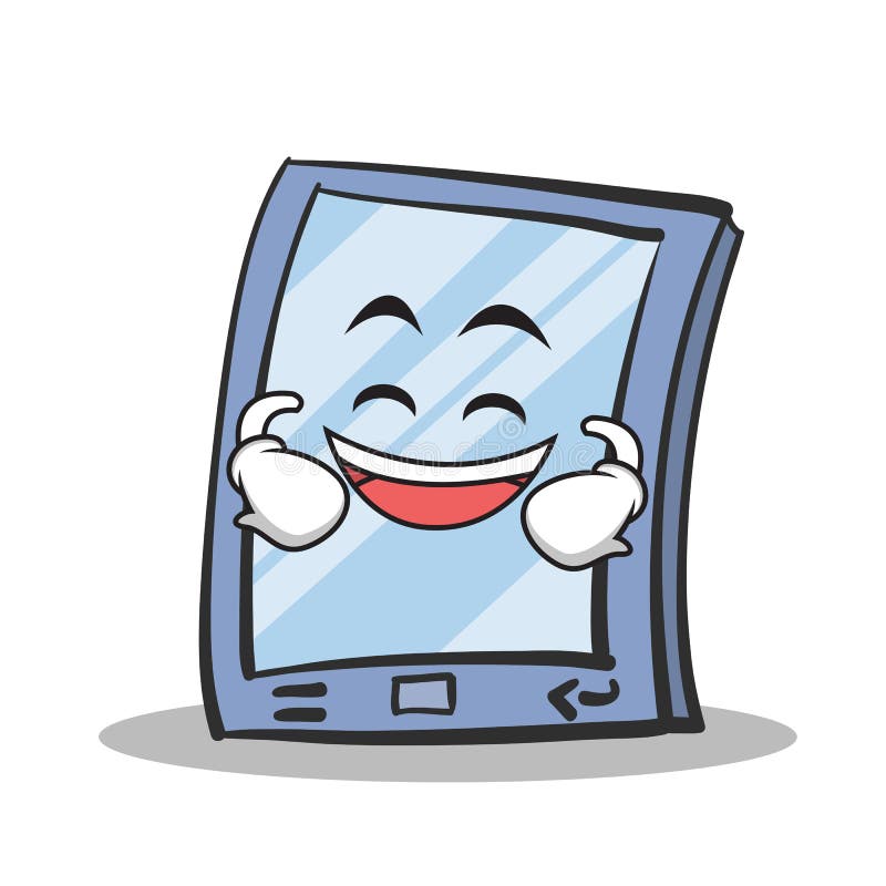 Laughing Tablet Character Cartoon Style Stock Vector - Illustration of ...