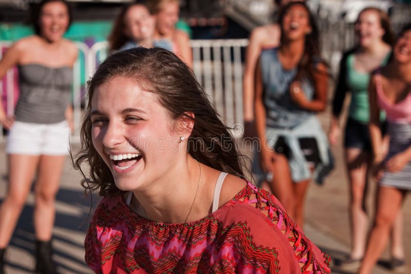 Laughing Teenage Female stock photo. Image of funny, cheerful - 26656822