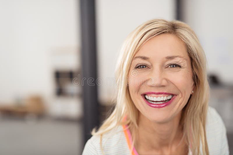 Laughing Woman with Beaming Smile Stock Image - Image of beauty, lively ...