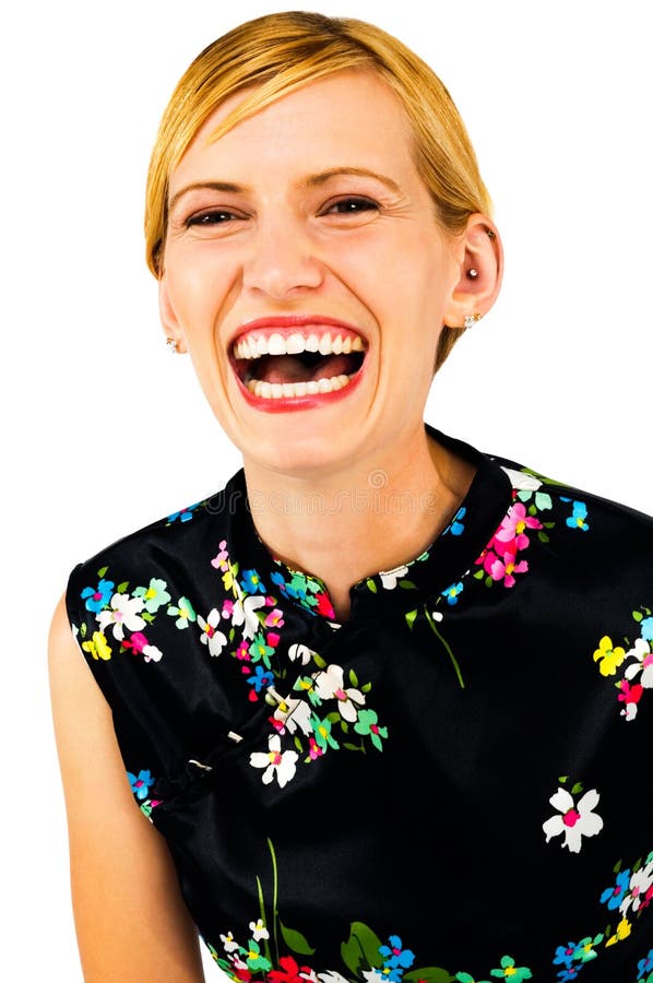 Laughing woman posing stock image. Image of close, happy - 11059659