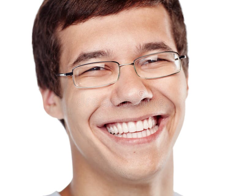 Loudly Laughing Guy Over White Stock Image Image Of Healthy