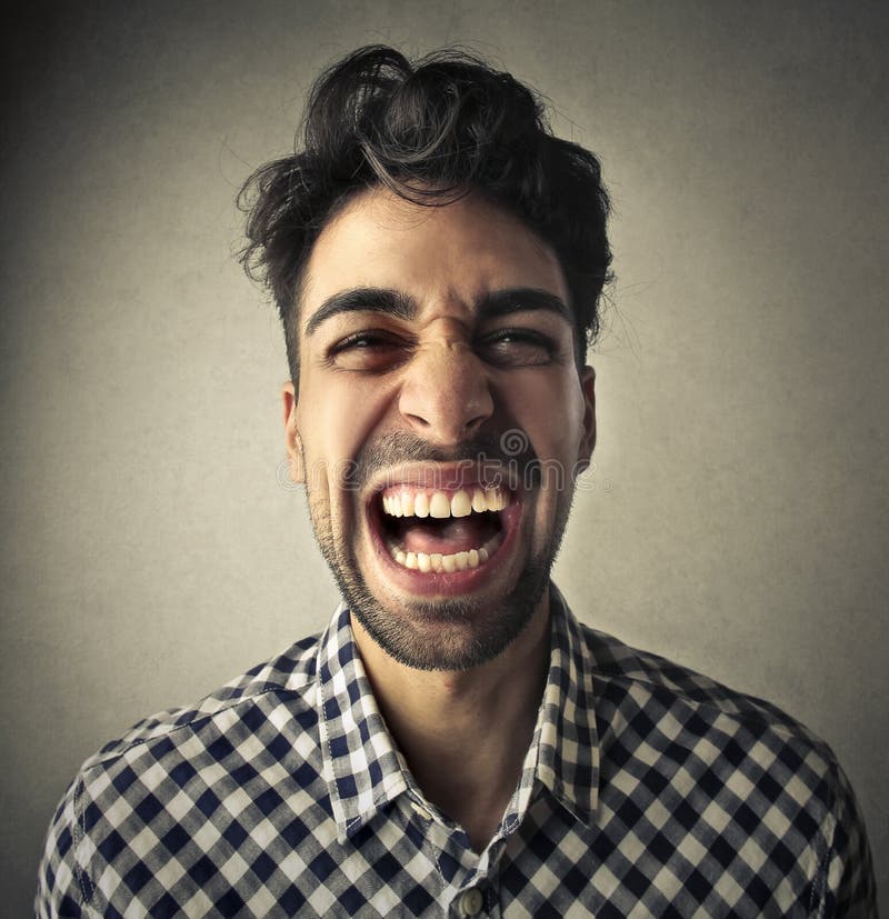 Laughing Man stock photo. Image of beauty, portrait, shirt - 27314110