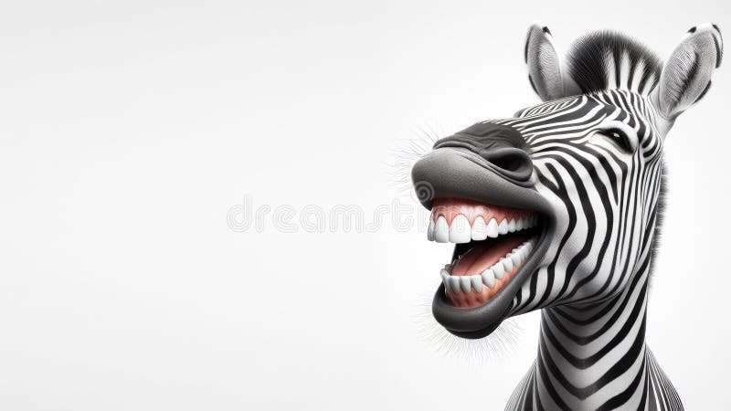Laughing Zebra on a Clean White Background Stock Illustration ...