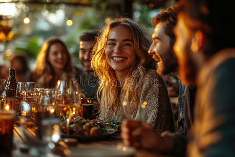 Laughter and Connection: a Gathering of F Stock Illustration ...