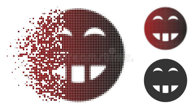 Destructed Dot Halftone Laugth Smiley Icon Stock Vector - Illustration ...