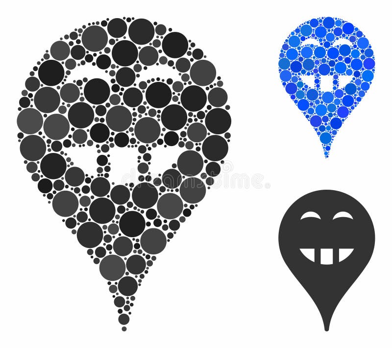 Laugth Smiley Map Marker Composition Icon of Round Dots Stock Vector ...