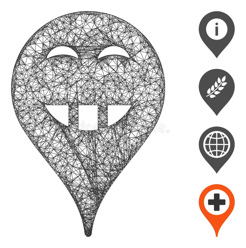 Laugth Smiley Map Marker Web Vector Mesh Illustration Stock ...