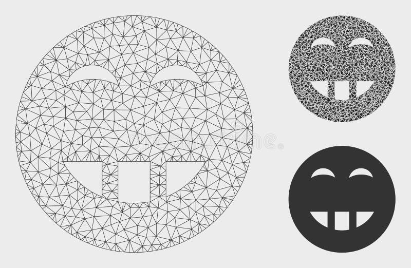 Laugth Smiley Vector Mesh Wire Frame Model and Triangle Mosaic Icon ... Laugth Smiley Vector Mesh Wire Frame Model and Triangle Mosaic Icon ...