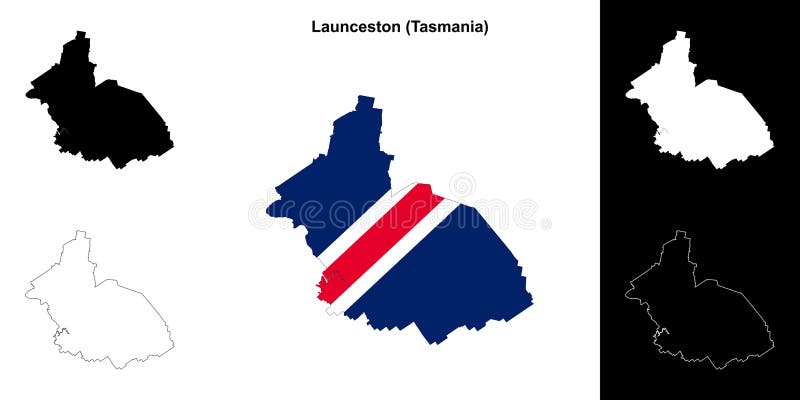 Launceston outline map stock illustration. Illustration of boundaries ...