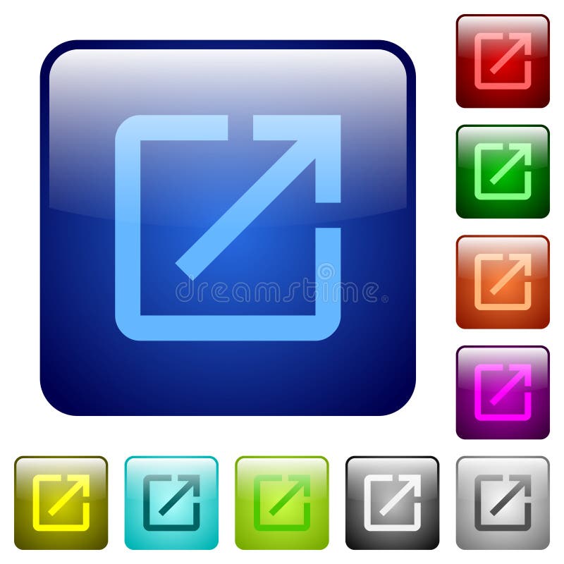 Launch Application Color Square Buttons Stock Vector - Illustration of ...