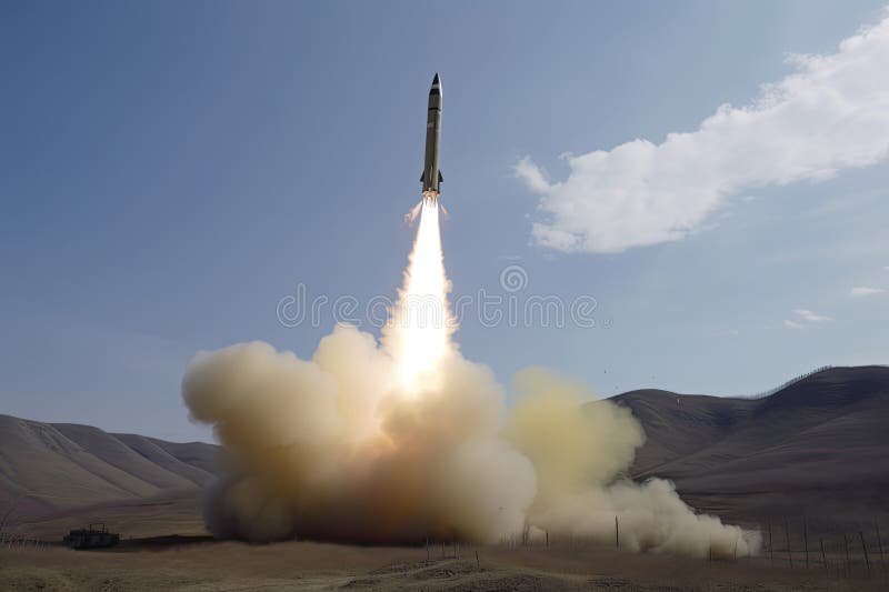 Launch Of A Ballistic Missile Stock Illustration Illustration Of