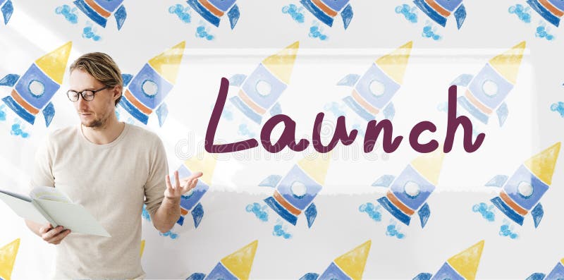 Launch Begin Introduce Startup Campaign Kick Off Concept Stock ...