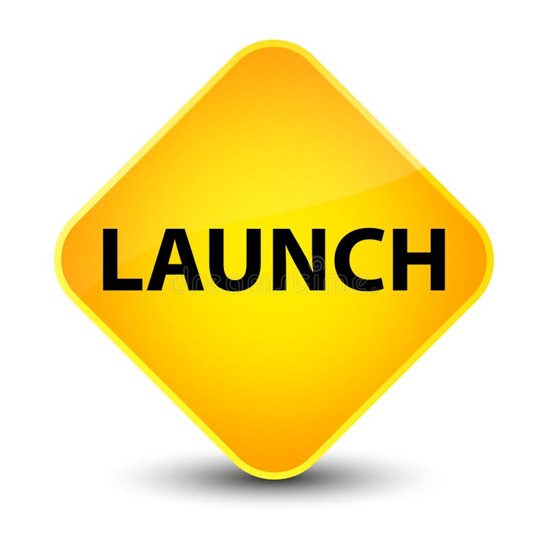 Launch Elegant Yellow Diamond Button Stock Illustration - Illustration ...