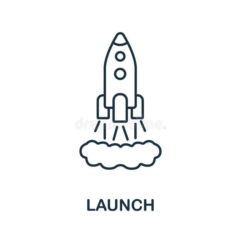 Launch Icon from Crowdfunding Collection. Simple Line Launch Icon for ...