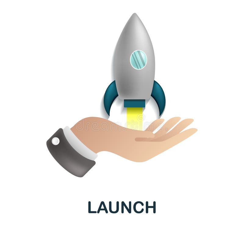 Launch Icon. 3d Illustration from Crowdfunding Collection. Creative ...