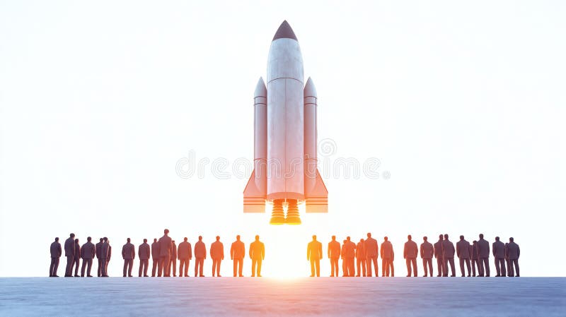 The Launch of Innovation a Symbol of Progress Stock Illustration ...