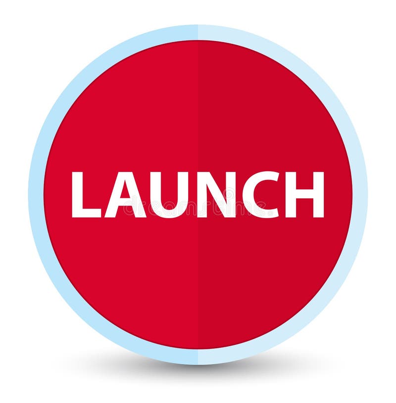 Launch Flat Prime Red Round Button Stock Vector - Illustration of ...