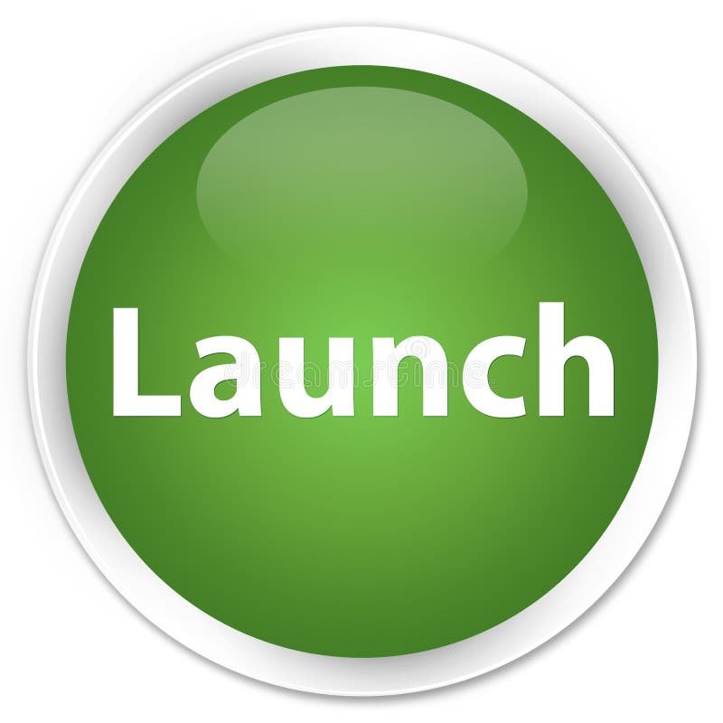 Launch Premium Soft Green Round Button Stock Illustration ...