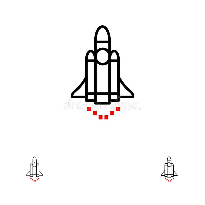Launch, Launching, Marketing, Promote Bold and Thin Black Line Icon Set ...
