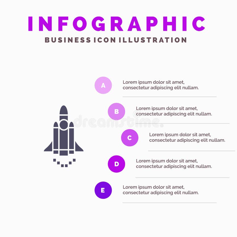 Launch, Launching, Marketing, Promote Solid Icon Infographics 5 Steps ...