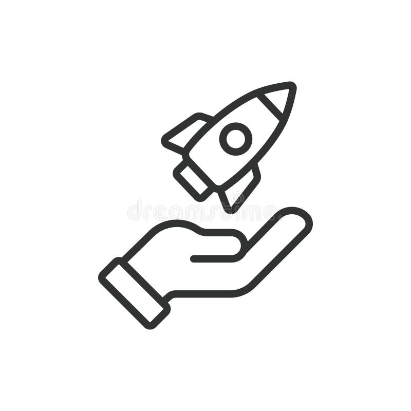 Launch, in Line Design. Launch, Rocket, Startup, New Product ...